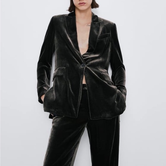 Zara | Jackets & Coats | Zara Velvet Jacket | Poshmark